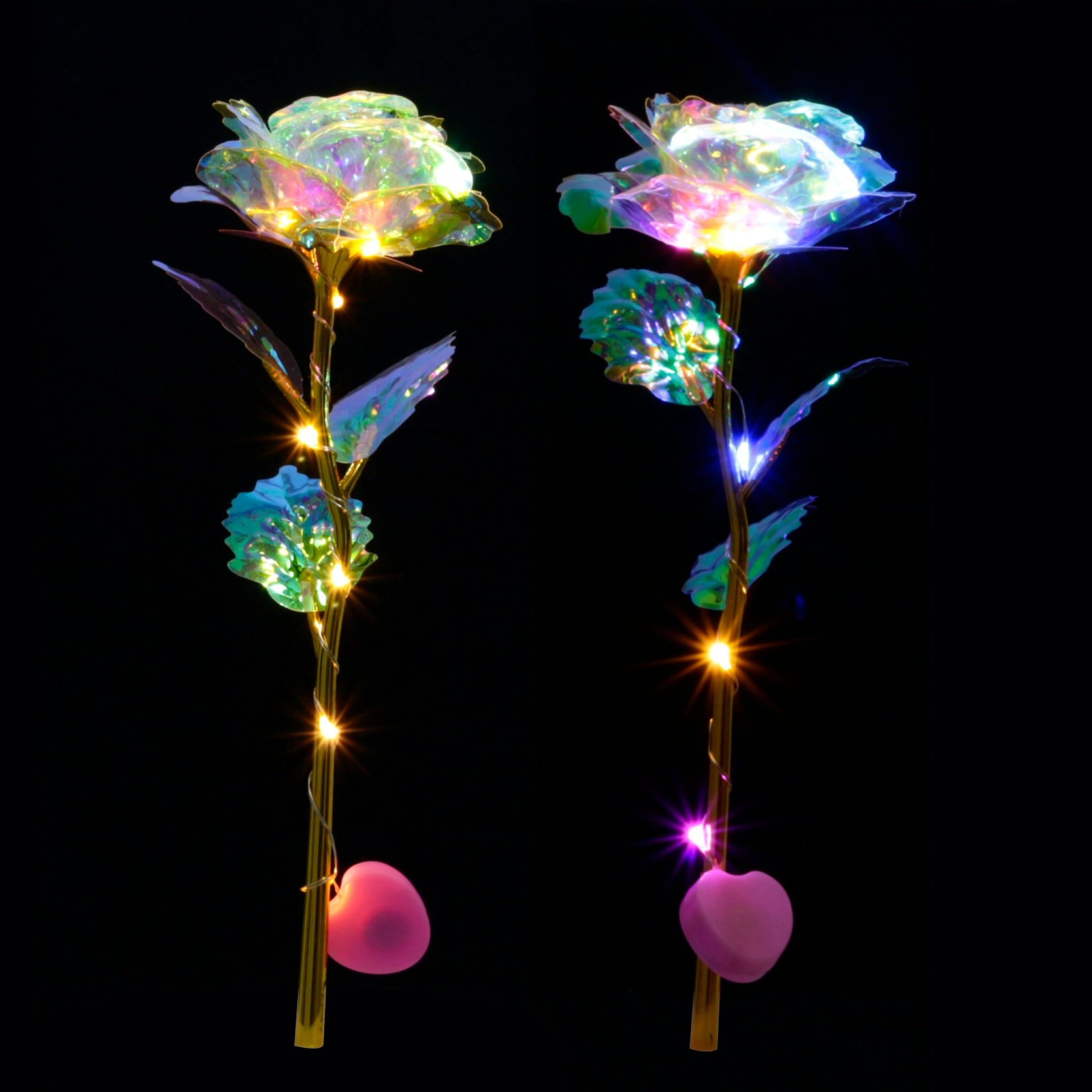 Flores Romántico Rosas de colores LED Fairy Rose Artificial - RegalosMonos